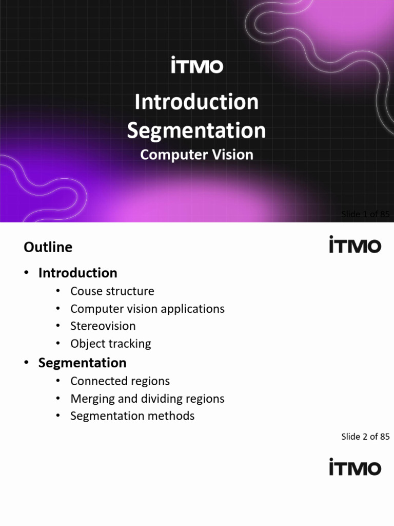 01-02 Introduction To CV and Segmentation | PDF | Image Segmentation | Vision