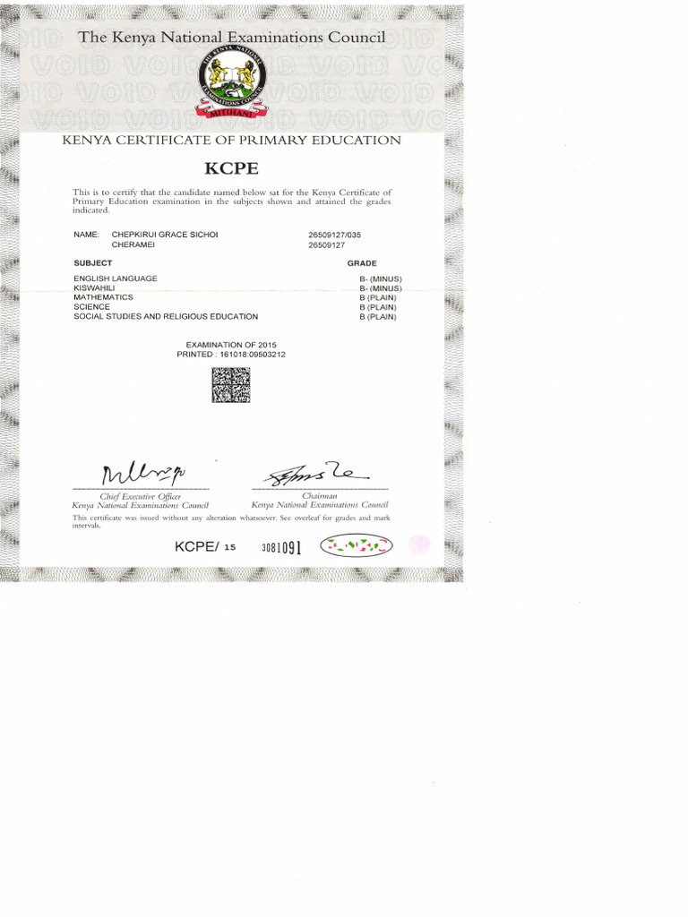 Grace Kcpe Certificate | PDF