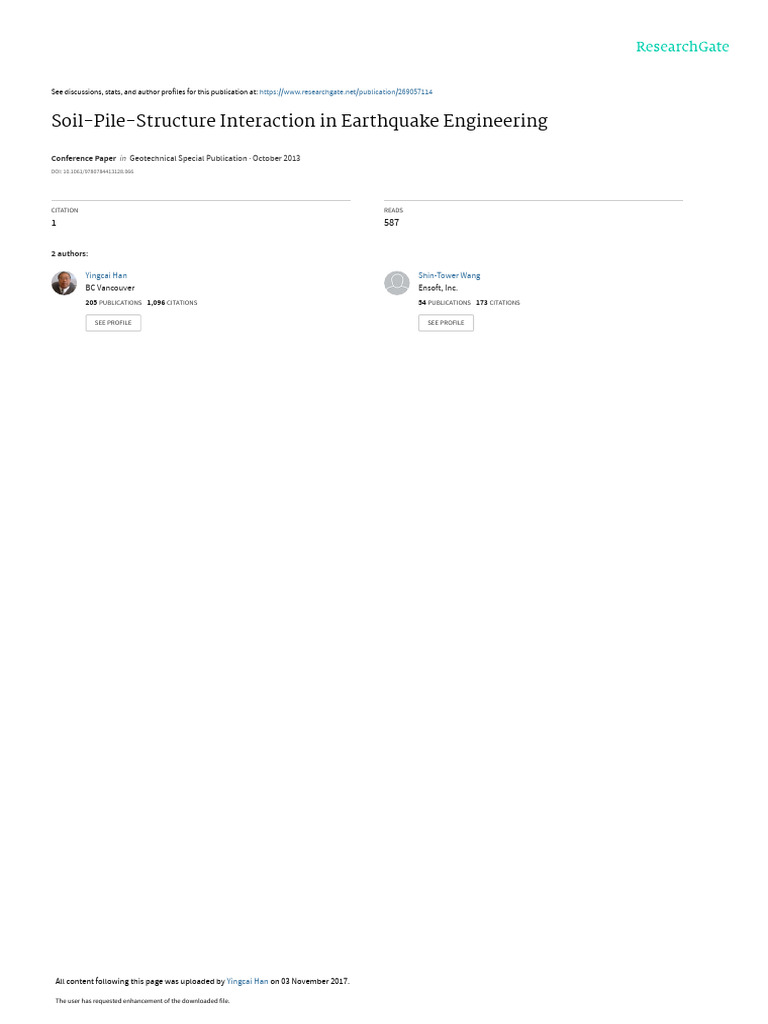Soil-Pile-Structure_Interaction_in_Earthquake_Engi | PDF | Nonlinear System | Finite Element Method