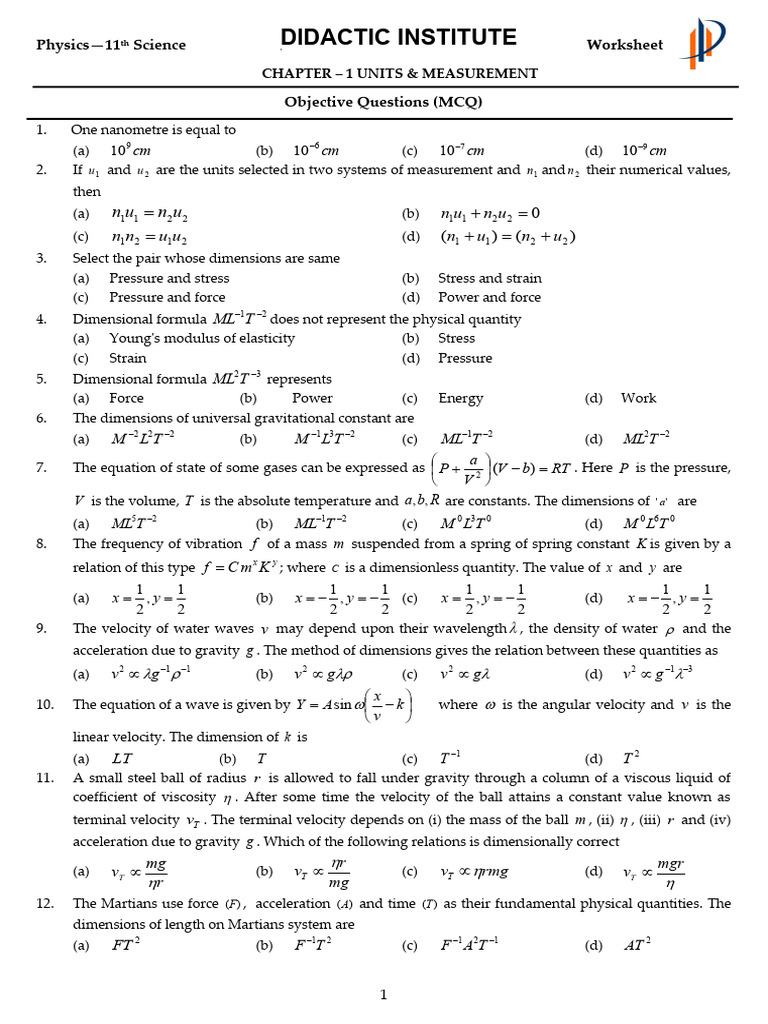 11 SCIENCE PHYSICS WORKSHEET (1 to 5) (1)-3.pdf | PDF | Acceleration ...