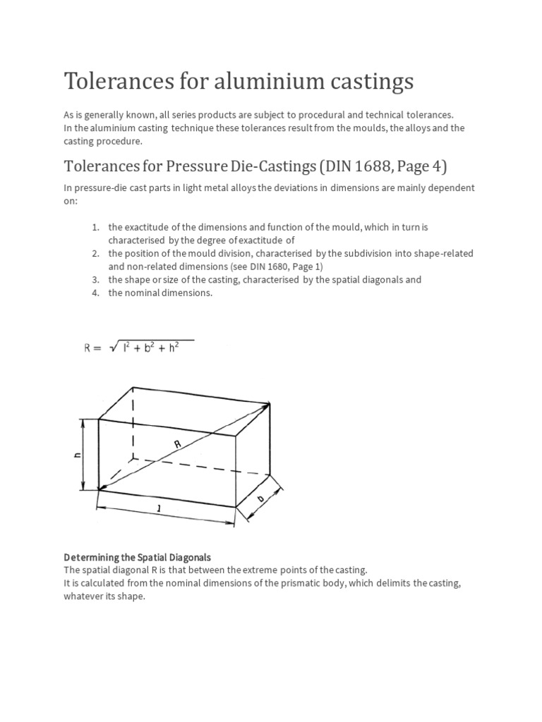 AL Tolerance | PDF | Engineering Tolerance | Casting