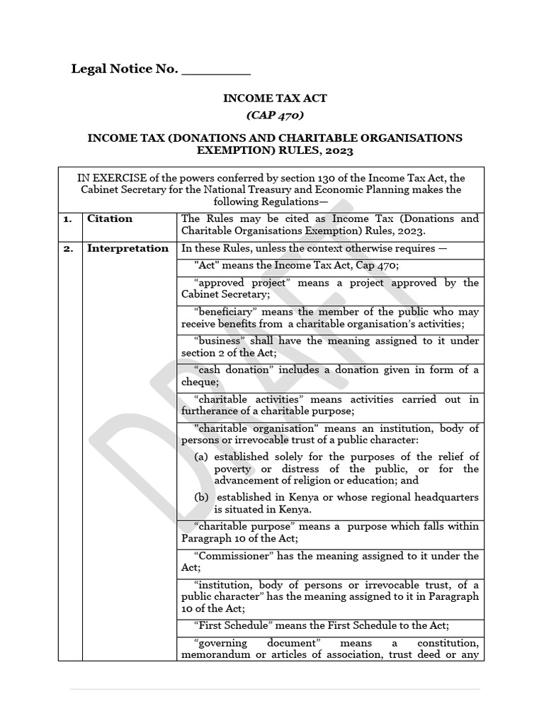 Income Tax Exemption Rules for Charities | PDF | Charitable ...