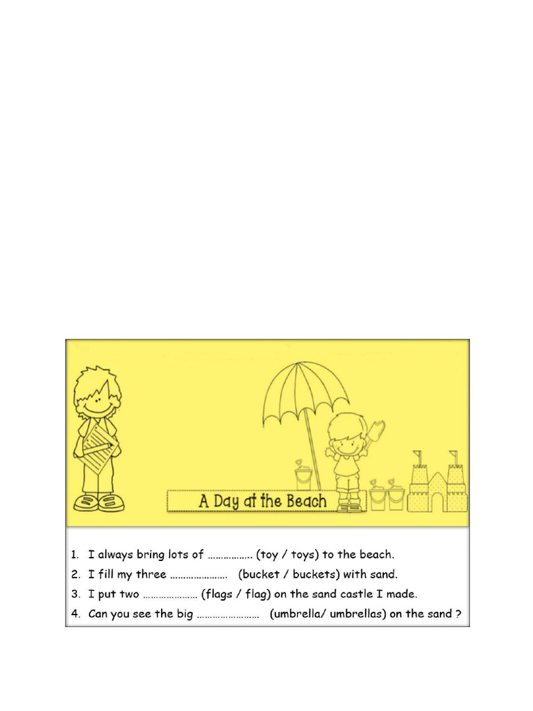 Class 1-English Worksheet No. 6 | PDF