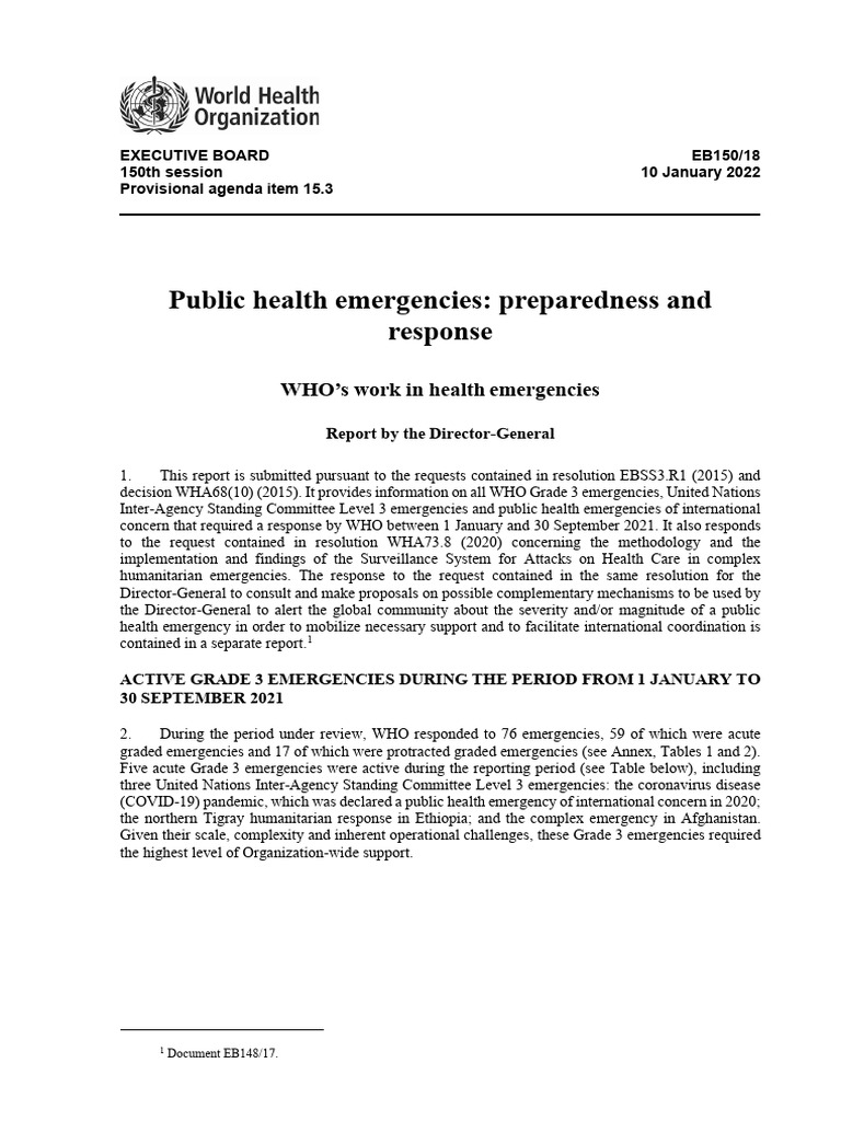 WHO's Work in Health Emergencies | PDF | World Health Organization ...