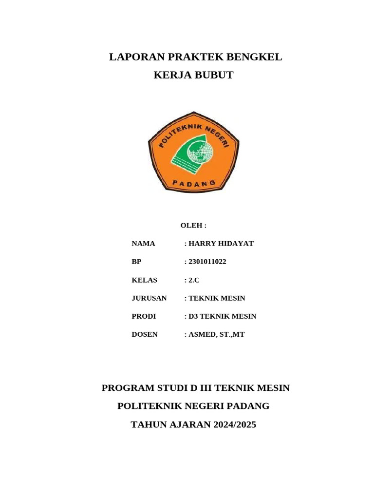 LAPORAN PRAKTEK BENGKEL BUBUT SMT 4 | PDF