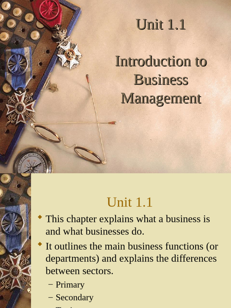 BM Unit 1.1 Introduction To Business Management | PDF ...