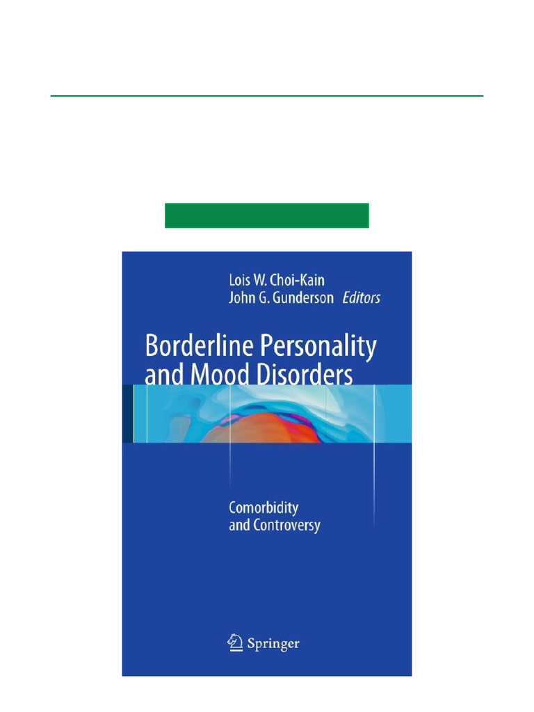 Borderline Personality and Mood Disorders Comorbidity and Controversy ...