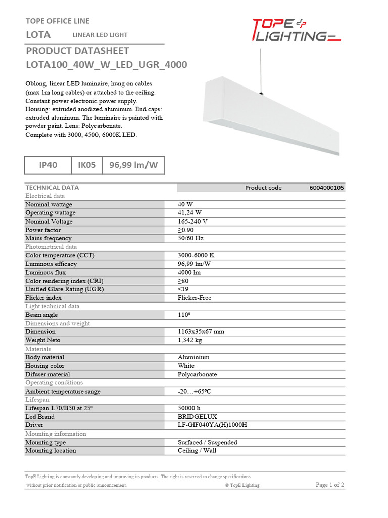 Outdoor Lightfixture Datasheet - Sample | PDF | Power (Physics ...