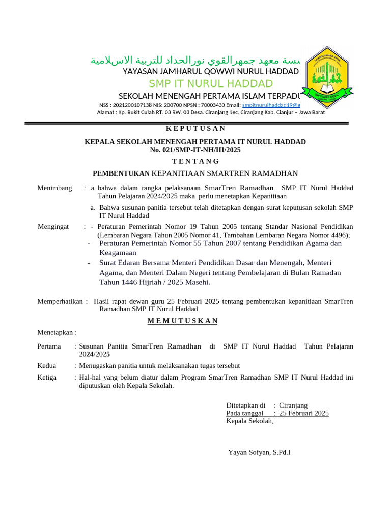 SK Panitia Smartren | PDF