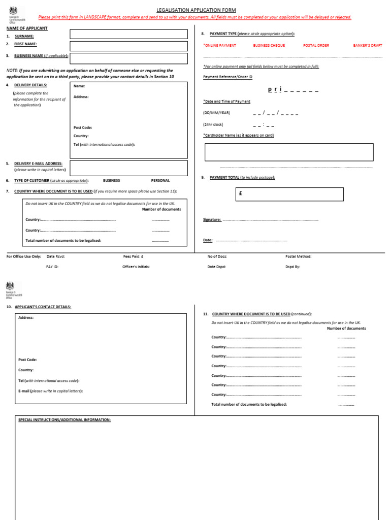 Legalisation-Application-Form-landscape-July2011 | PDF