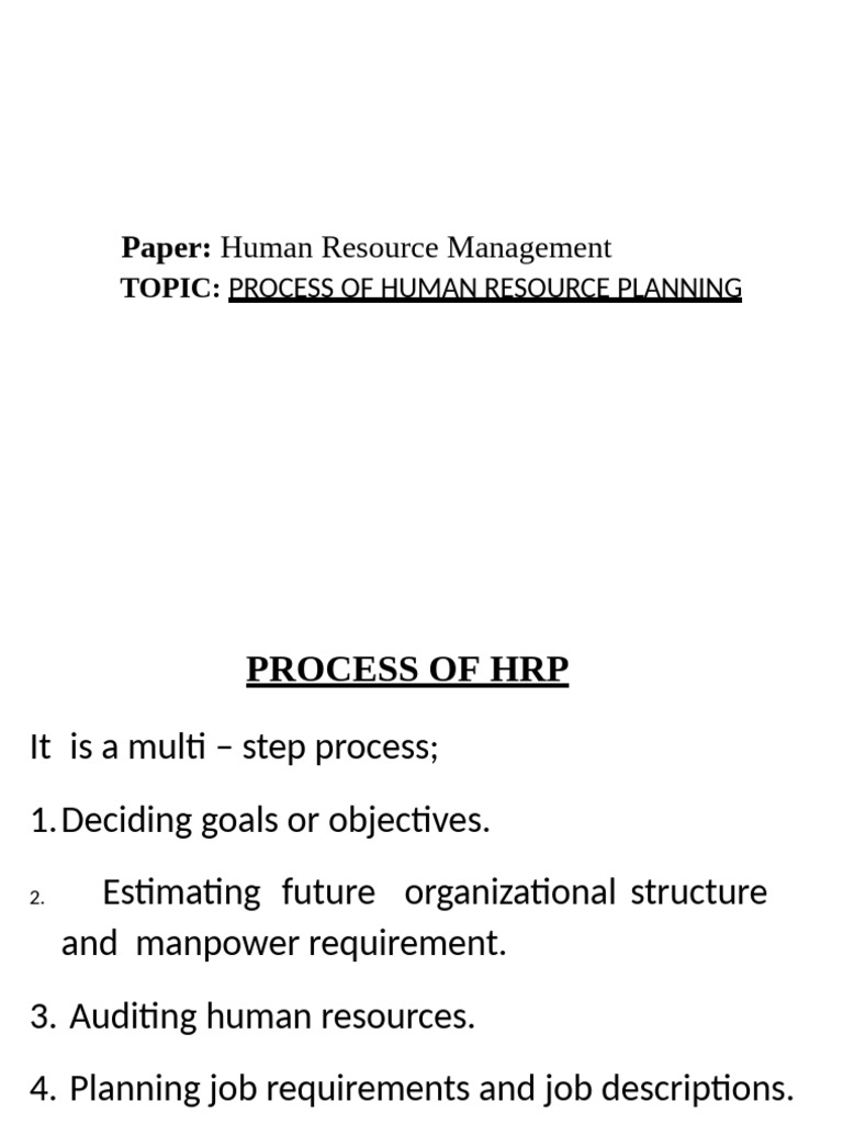 Human Resource Planning Process Guide | PDF | Human Resources | Employment
