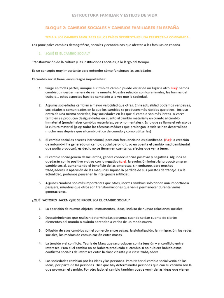 Tema 5 Estructura | PDF | Mujer | Sociedad