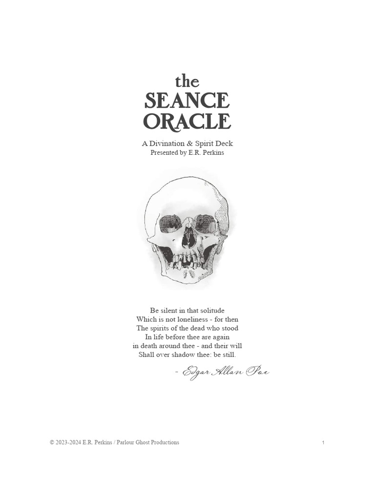 E.R. Perkins - The Seance Oracle Manual | PDF | Divination | Tarot