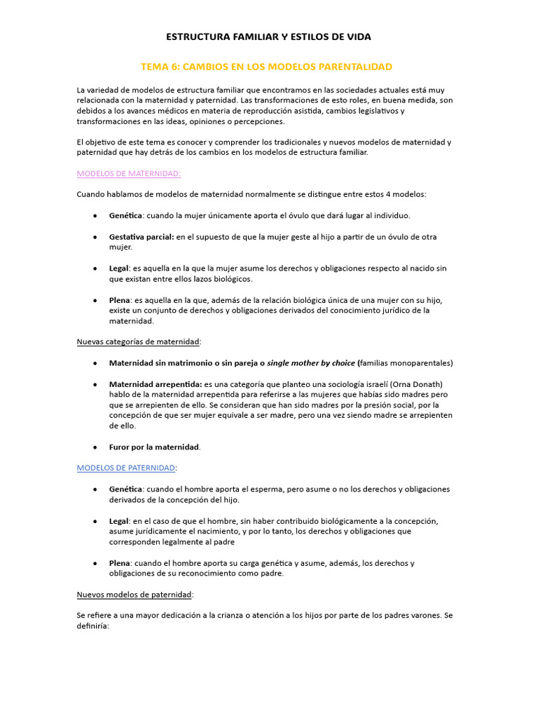 Tema 6 Estructura | PDF | Mujer | Masculinidad