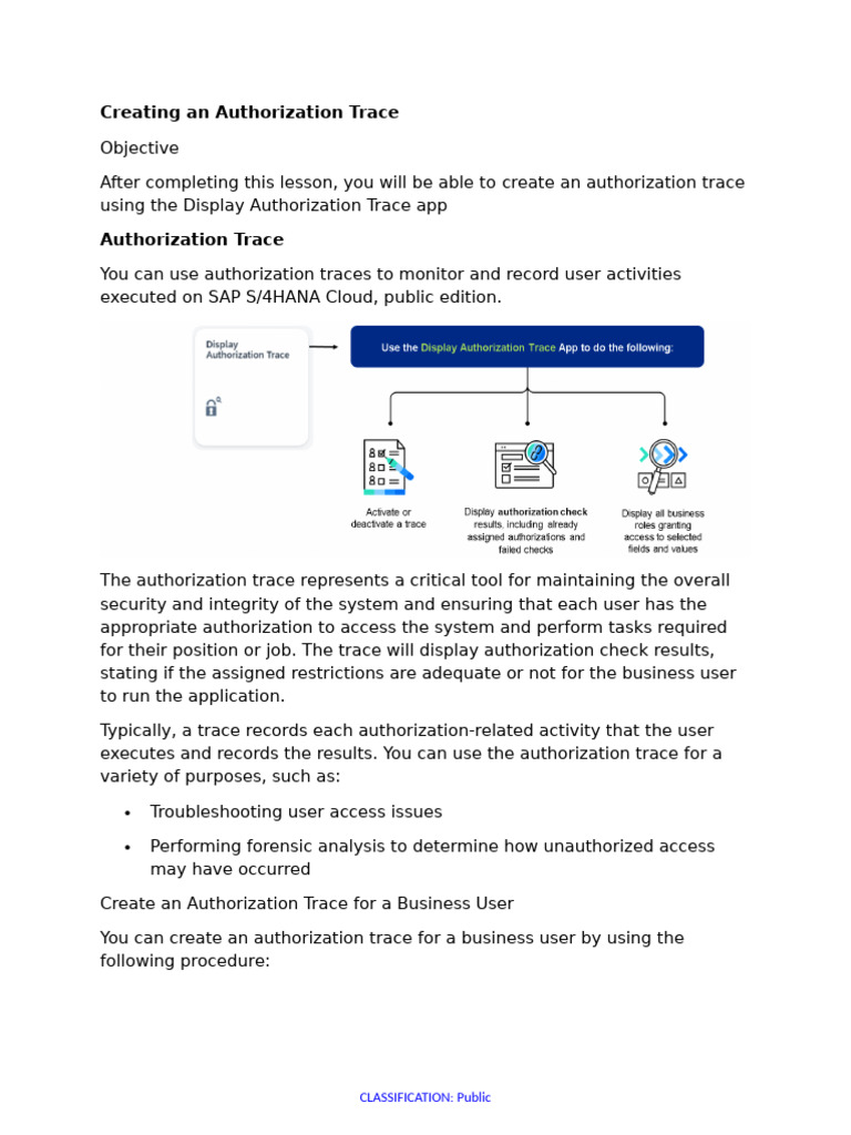 Create SAP Authorization Trace Guide | PDF | Cyberspace | Computer Science