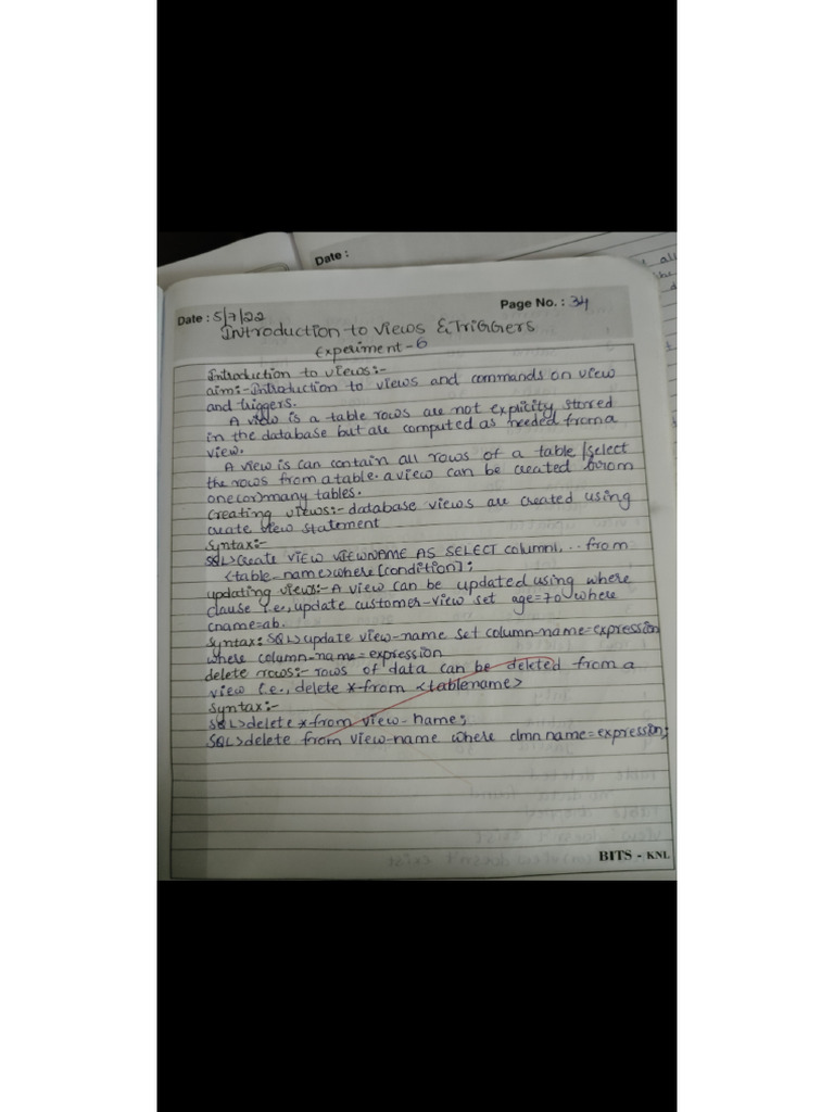 DBMS Experiment 5 | PDF