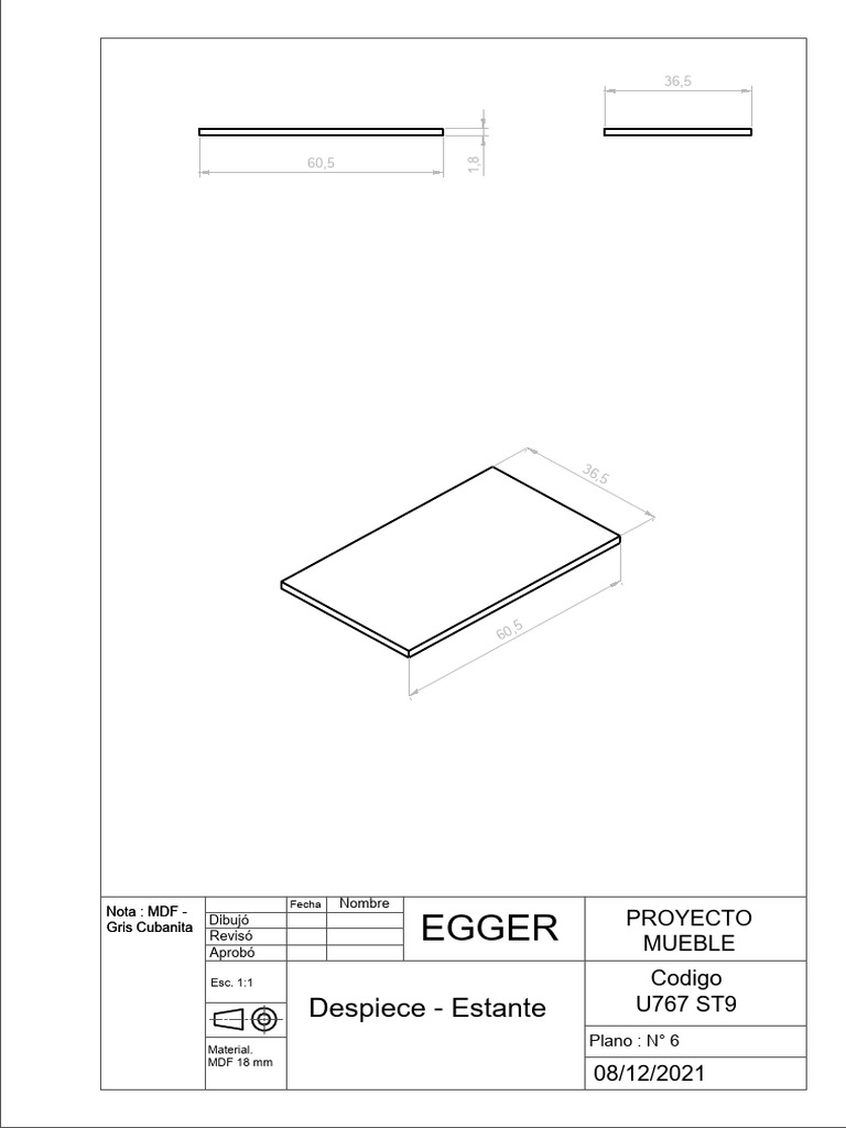 Rack Proyecto Mueble - Plano #6 | PDF