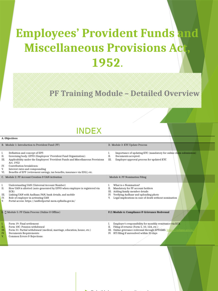 Employees' Provident Funds and Miscellaneous Provisions Act - PPT | PDF ...