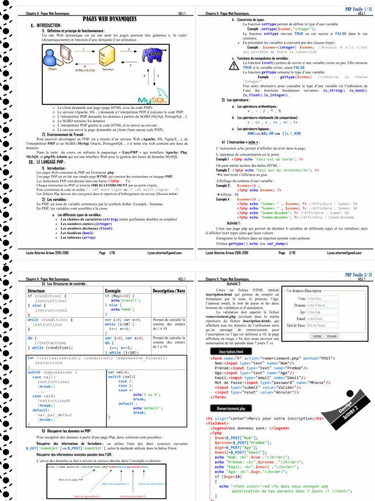 00-CH02 - Pages Web Dynamiques | PDF