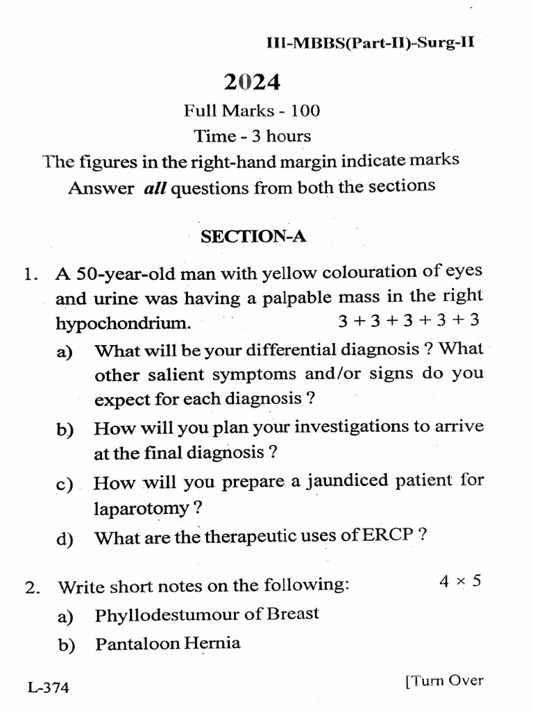 Surgery Paper 2 (2024) | PDF