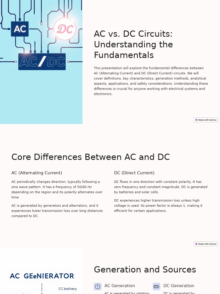 AC Vs DC Circuits Understanding The Fundamentals | PDF | Alternating ...