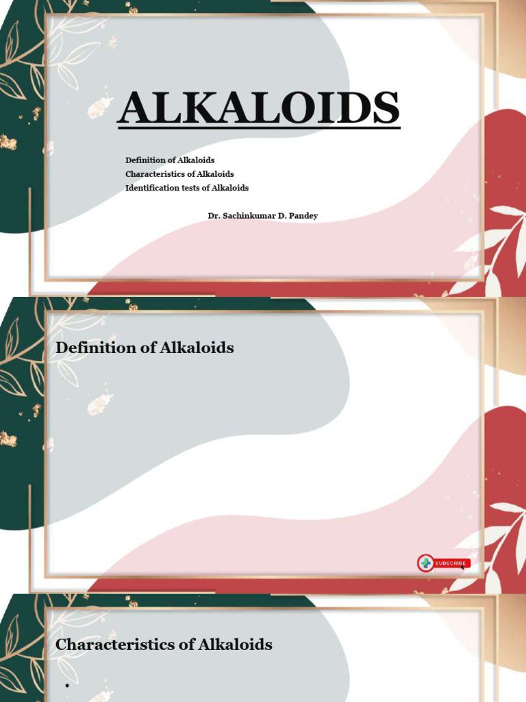 ALKALOIDS | PDF