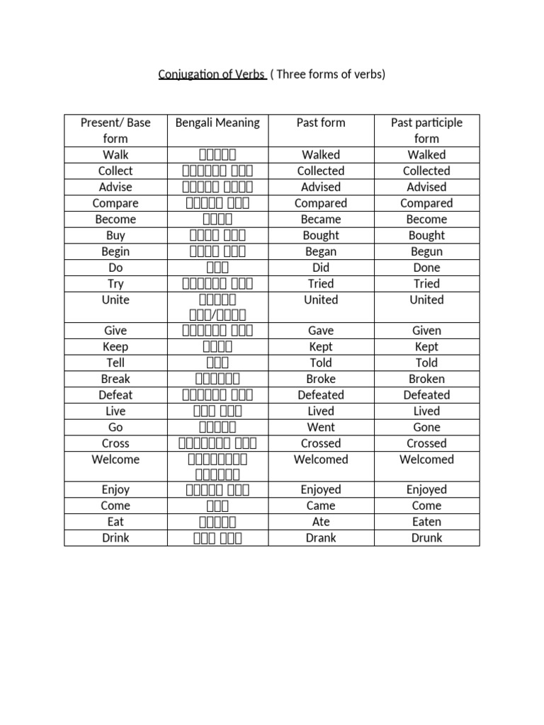 Conjugation of Verbs | PDF