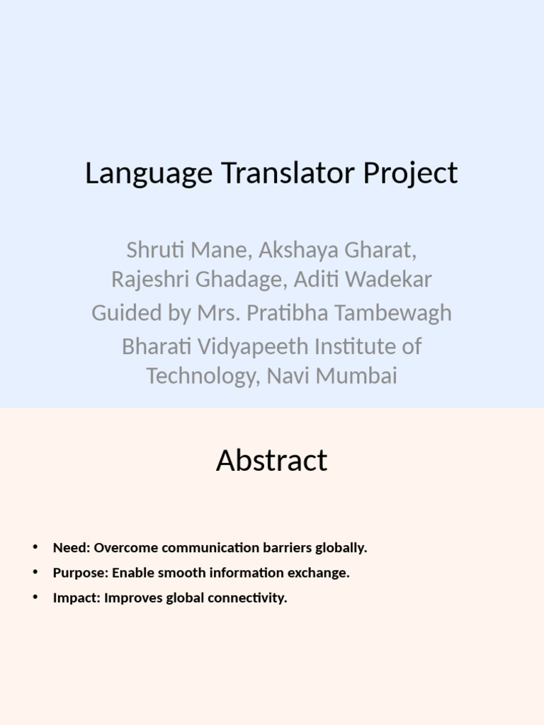 Language Translator Project Fancy | PDF