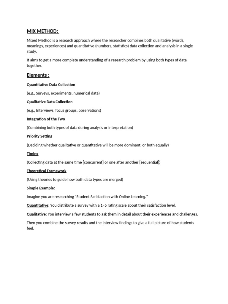 MIX METHOD in Research | PDF