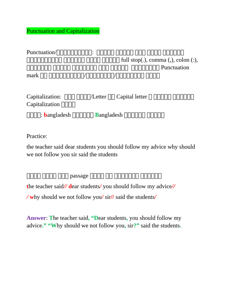 Punctuation & Capitalization | PDF
