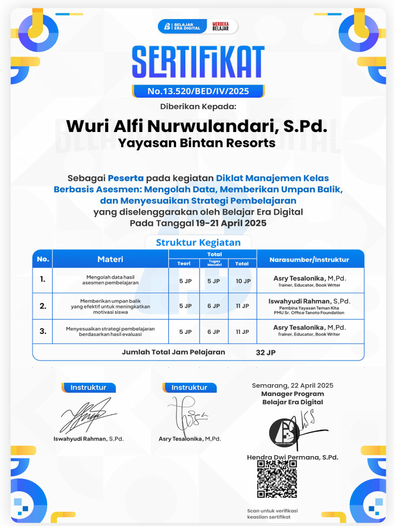 sertifikat_Wuri Alfi Nurwulandari, S.Pd. | PDF