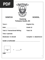 Grade 11 Long Transactional Writing Task | PDF | Grammar | Vocabulary