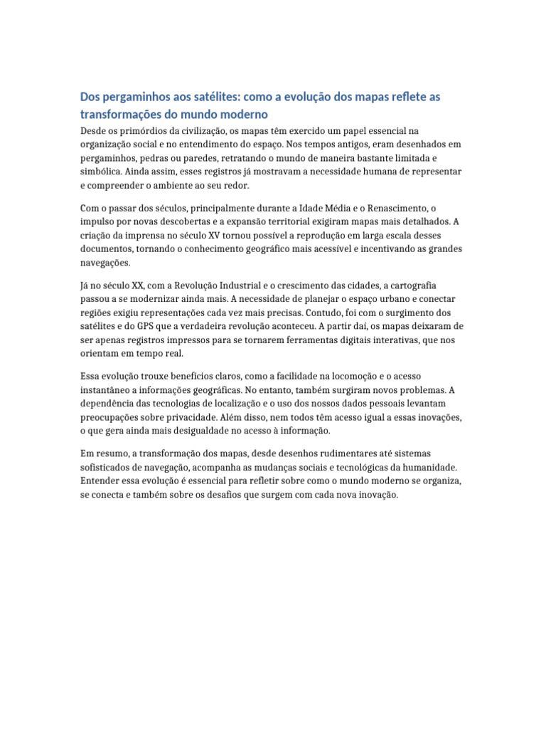 Texto Discursivo Mapas | PDF