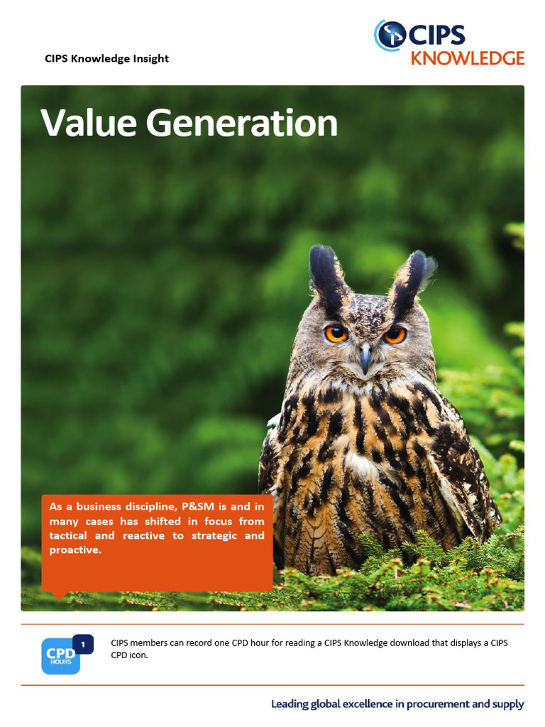 Strategic Value in P&SM Evolution | PDF | Procurement | Supply Chain