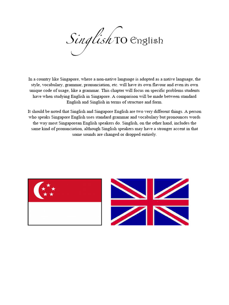 Understanding Singlish vs. English | PDF | English Language | Verb