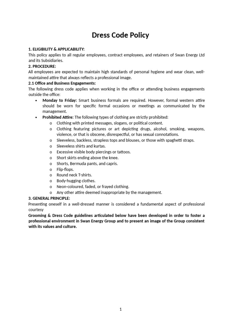 Policy 6 109 Dress Code Policy | PDF
