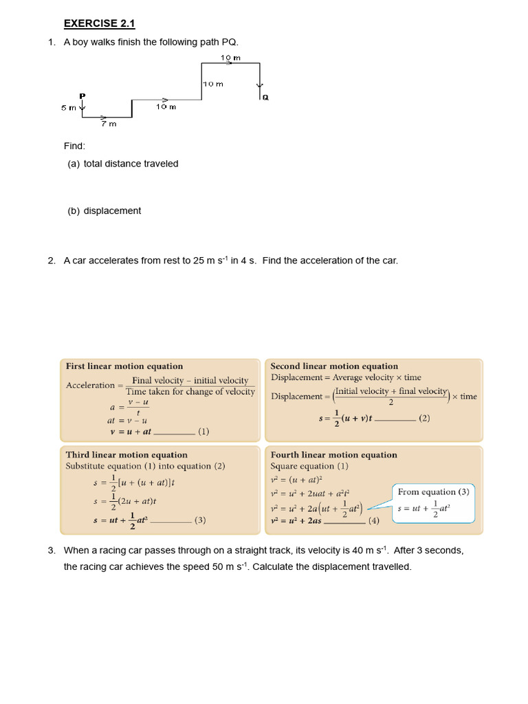 Exercise 2.1 Physics | PDF