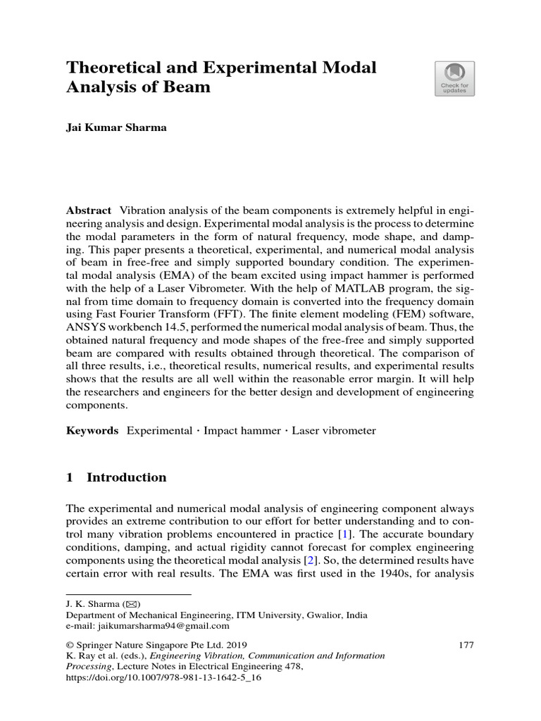 Modal Analysis of Beam Structures | PDF | Beam (Structure) | Mechanics