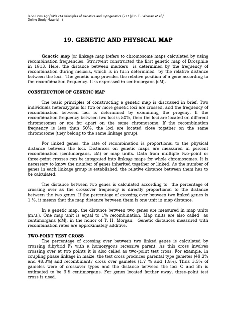 Genetic Mapping-2,3 Factor Crosses | PDF | Genetic Linkage | Genetic ...