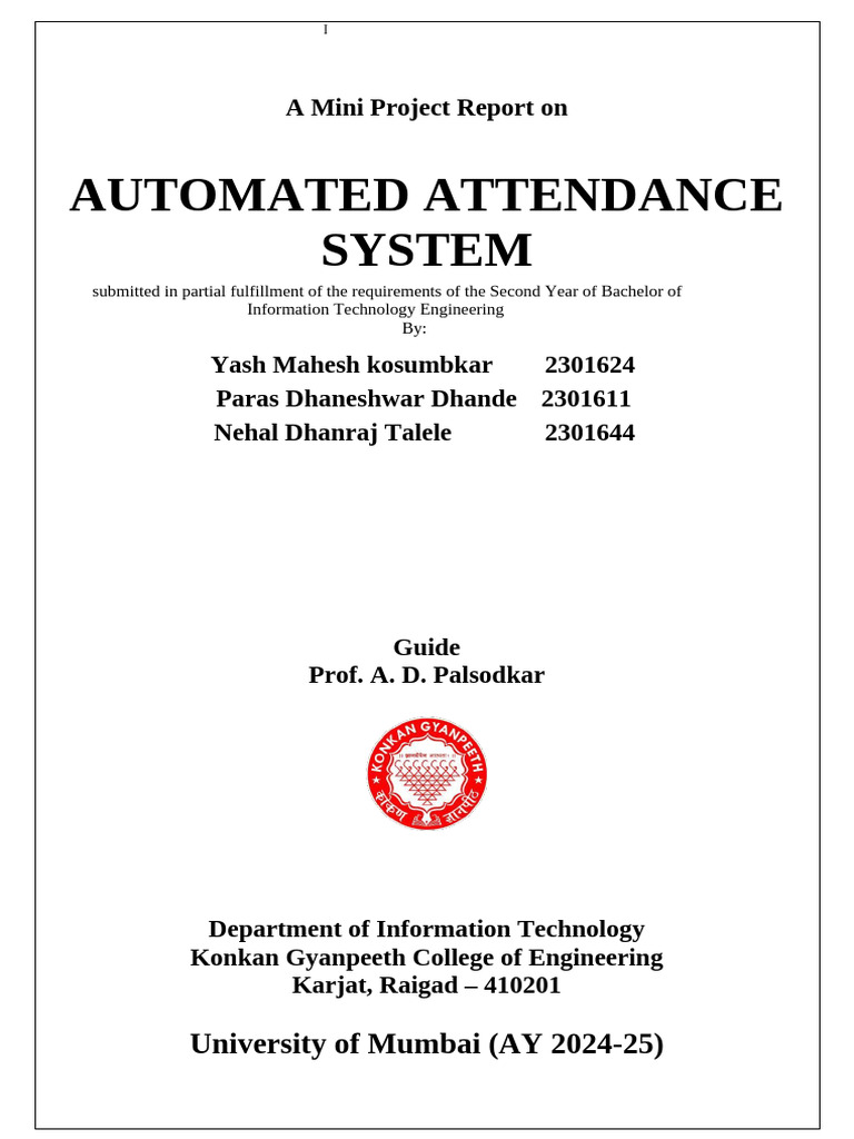 Automated Attendance System | PDF | Microsoft Excel | Usability