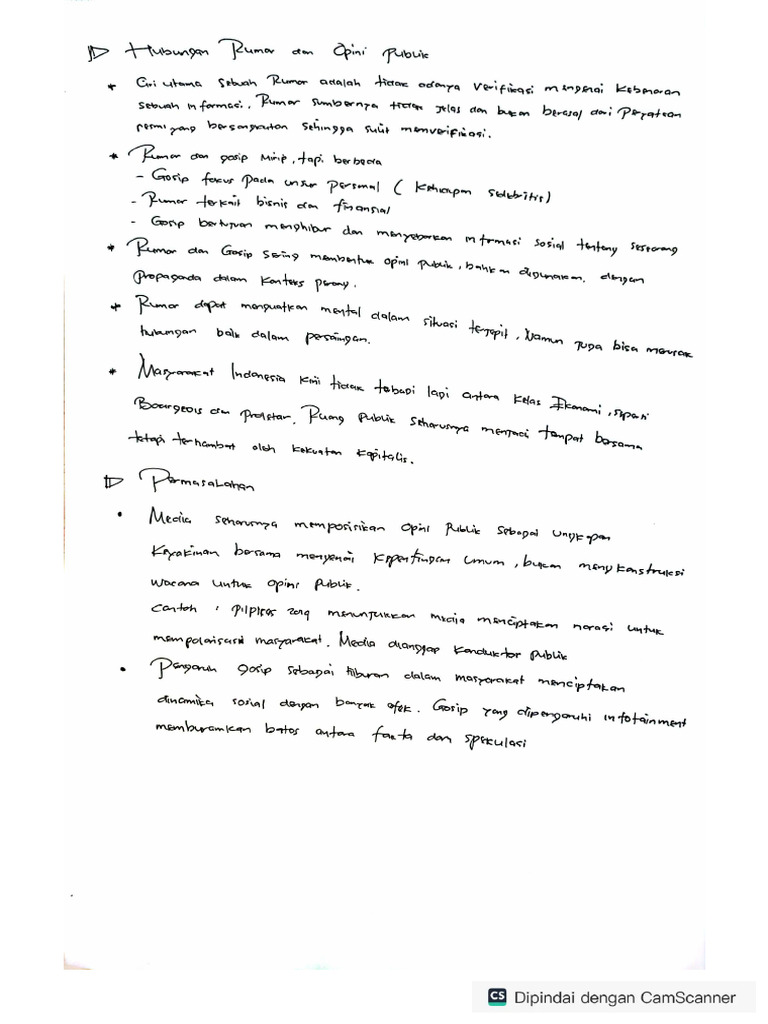 Danang Priyo Utomo 23105540058 Hubungan Rumor Dan Opini Publik | PDF