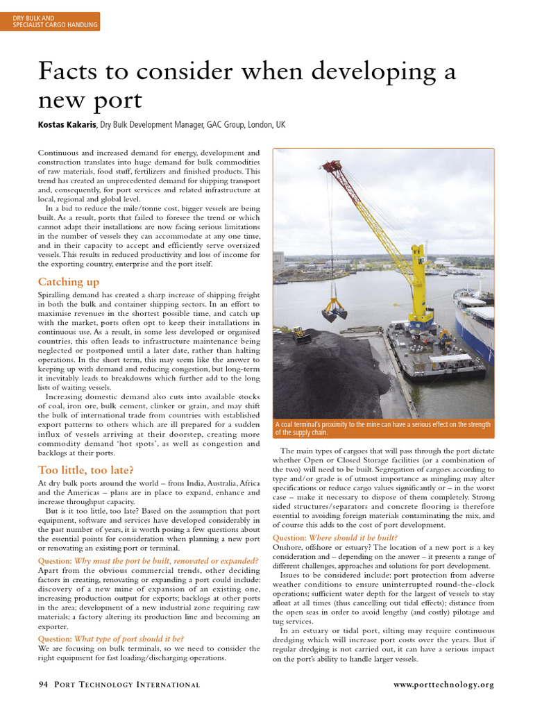 Bulk Cargo Port Development Strategies | PDF | Port | Cargo