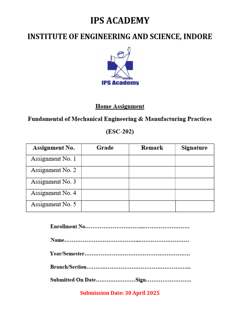 Fme Assignment | PDF