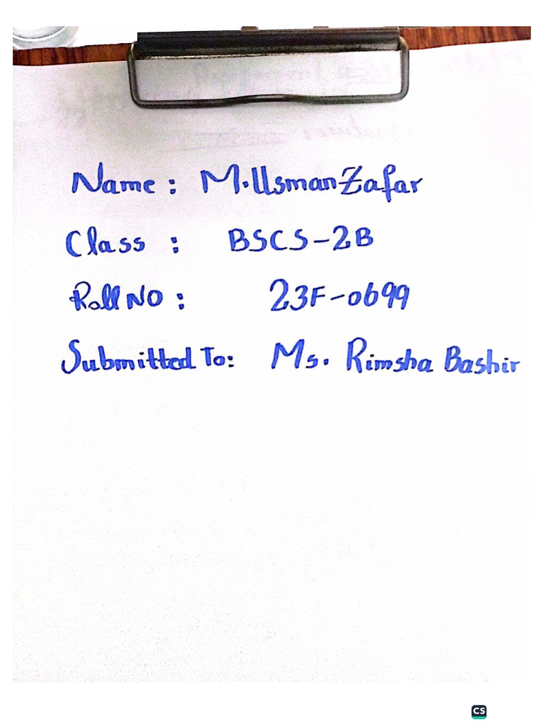 23F-0699 Usman Zafar (AP) | PDF