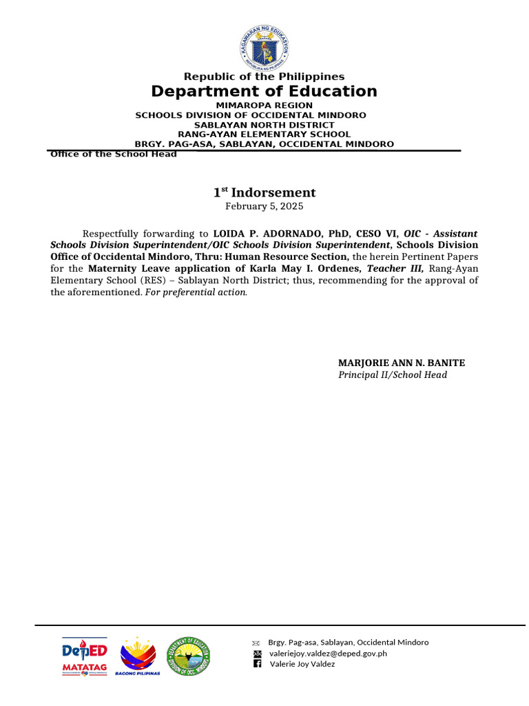 Principal's Indorsement | PDF