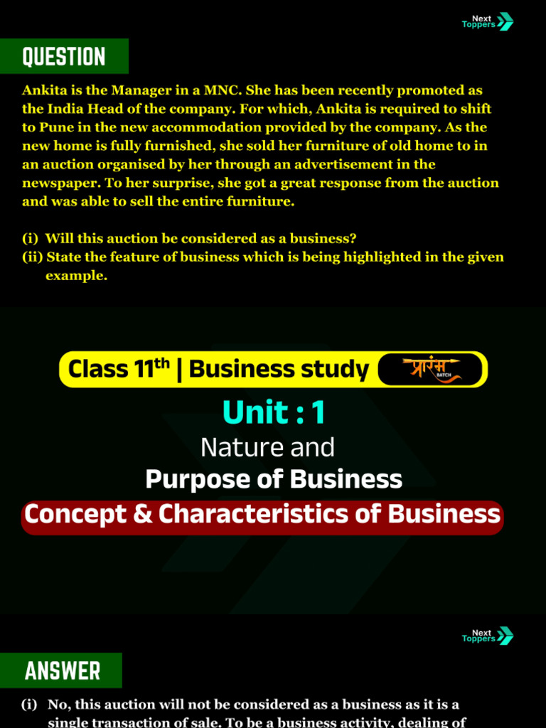 Class 11th Business Study Unit 1 L3 | PDF