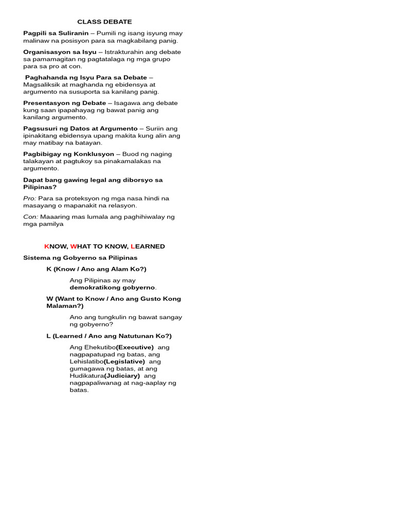 Class Debate | PDF