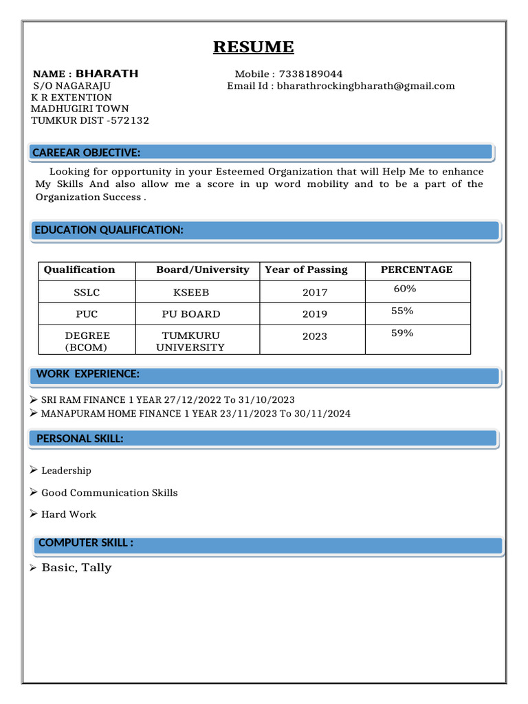 Bharath CV | PDF