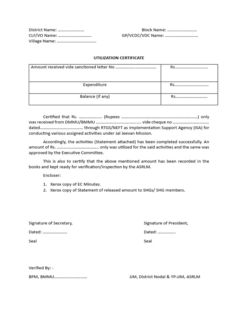 UC - CLF To SHG - ISA Activities | PDF