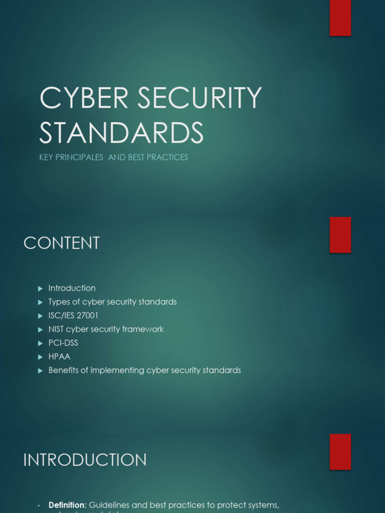 Cyber Security Standards. | PDF